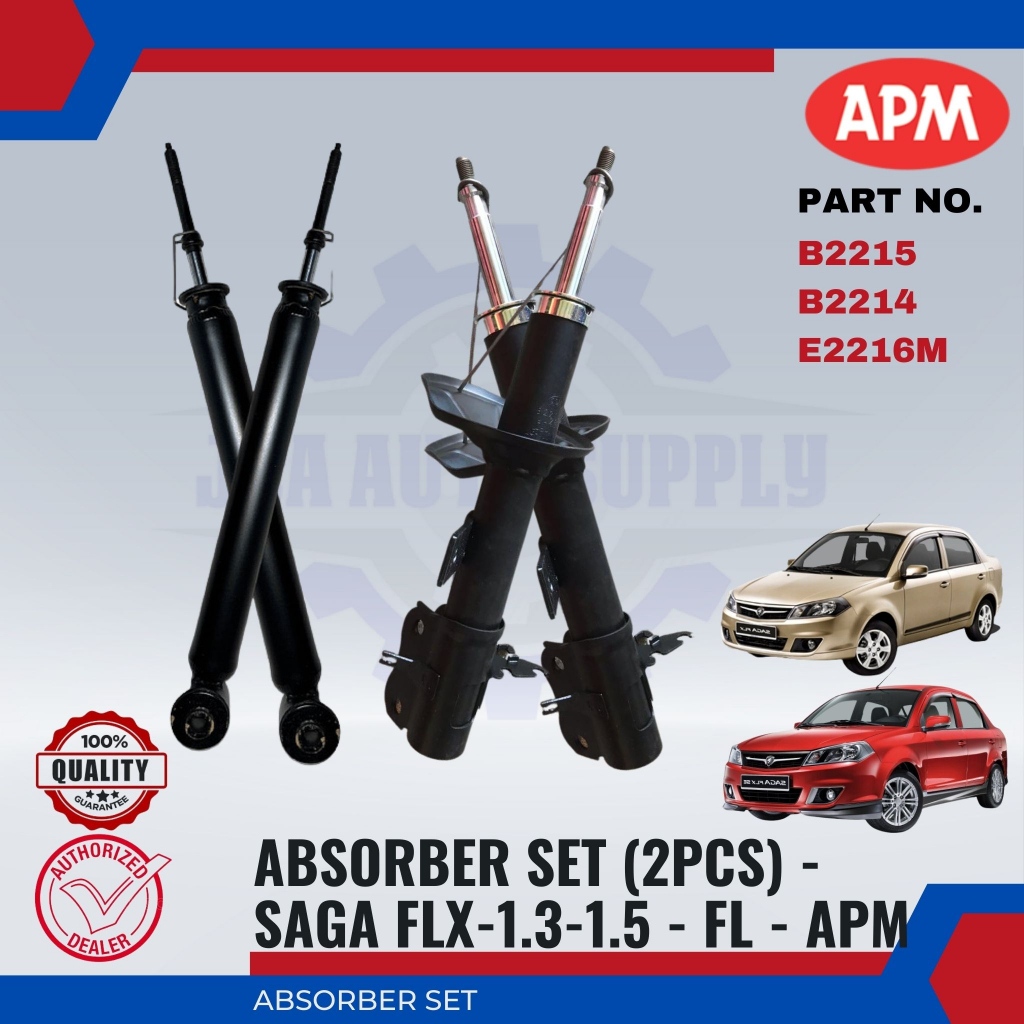 Proton Saga BLM-FL-FLX-Saga VVT Front Absorber Set-APM-B2215-B2214-Rear ...