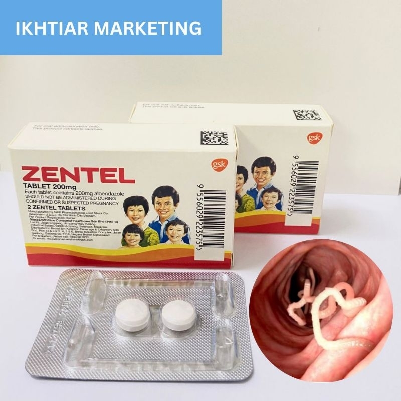 Zentel Tablet (200mg/2s) Ubat Cacing | Shopee Malaysia
