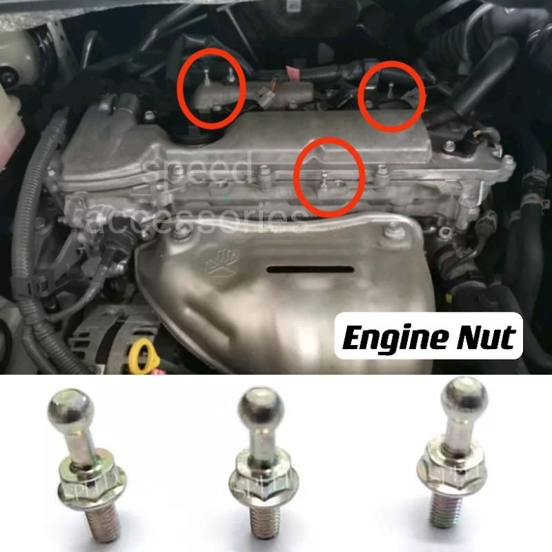 ENGINE NUT TOYOTA VELLFIRE ALPHARD VOXY CROSS ENGINE SCREW ENGINE CLIP ...