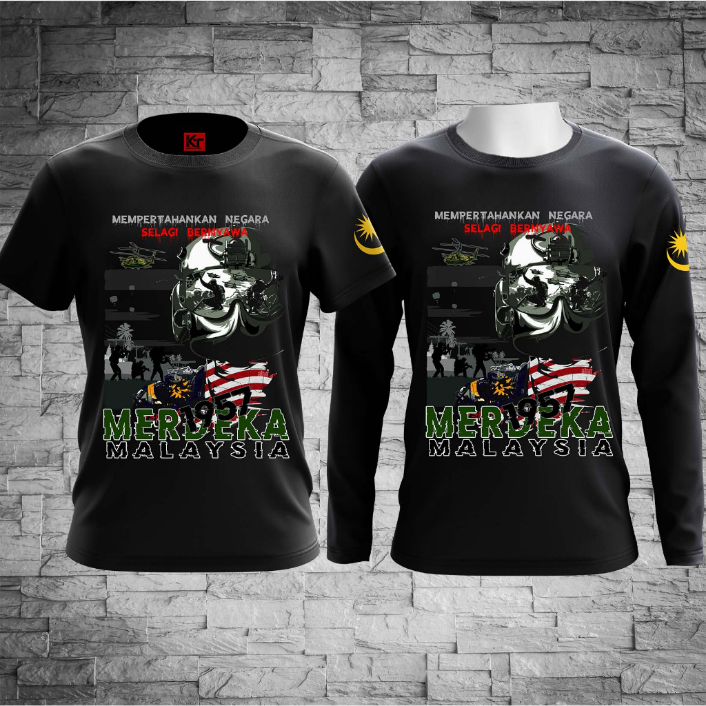 Baju merdeka tshirt merdeka malaysia kain 100% cotton lengan pendek dan ...