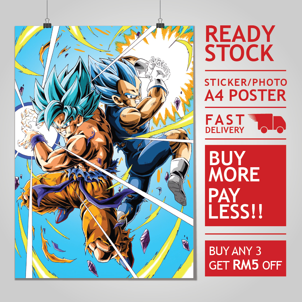 (READY STOCK) Dragon Ball A4 Photo Poster/Sticker | Poster #4 | A4 Photo Poster/Sticker Wall Art ...
