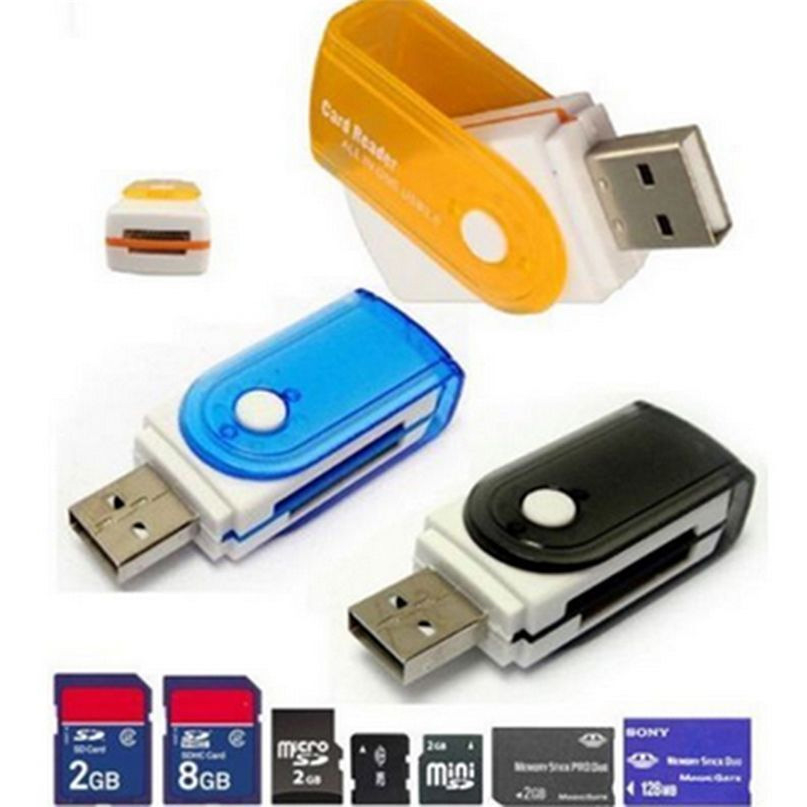 4 in-1 USB 2.0 Memory Card Reader for MS MS-PRO TF Micro SD High Speed ...