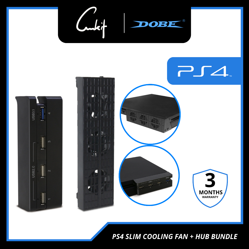 2025 SALE 】DOBE PS4 SLIM Cooling Fan + PS4 SLIM USB Hub Bundle Kit ...