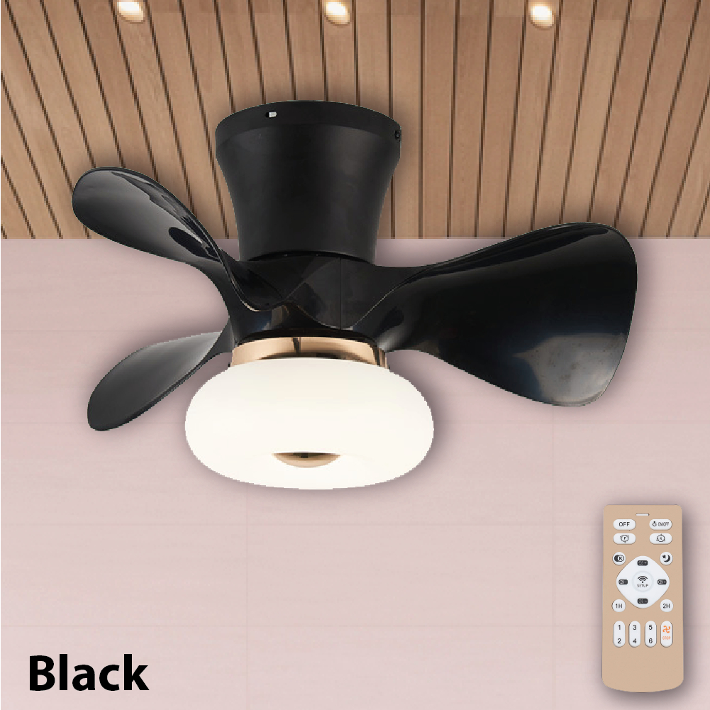 Kipas Siling Lampu Modern Mini Ceiling Fan With LED Light 3 Blade ...