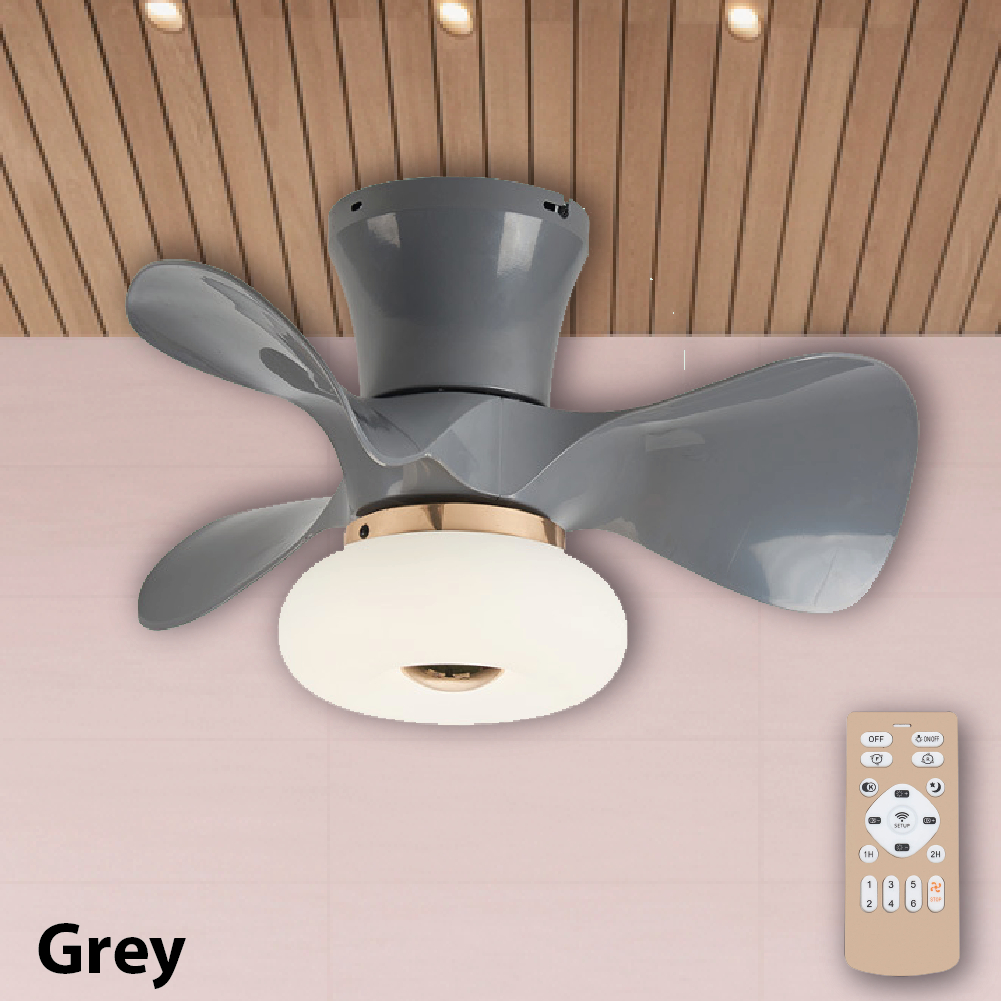 Kipas Siling Lampu Modern Mini Ceiling Fan With LED Light 3 Blade ...