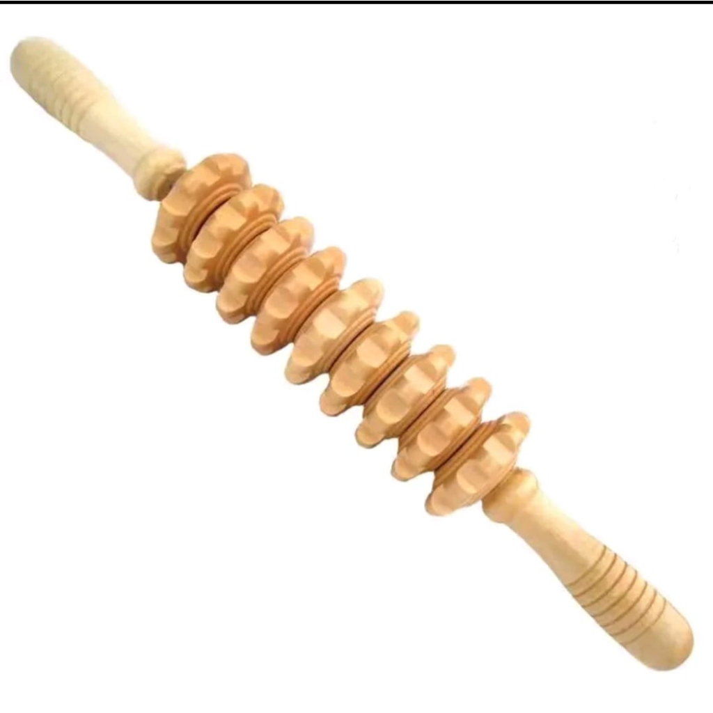 Wood Stick Massager Roller Body Muscle Physio Trigger Point Reflexology ...