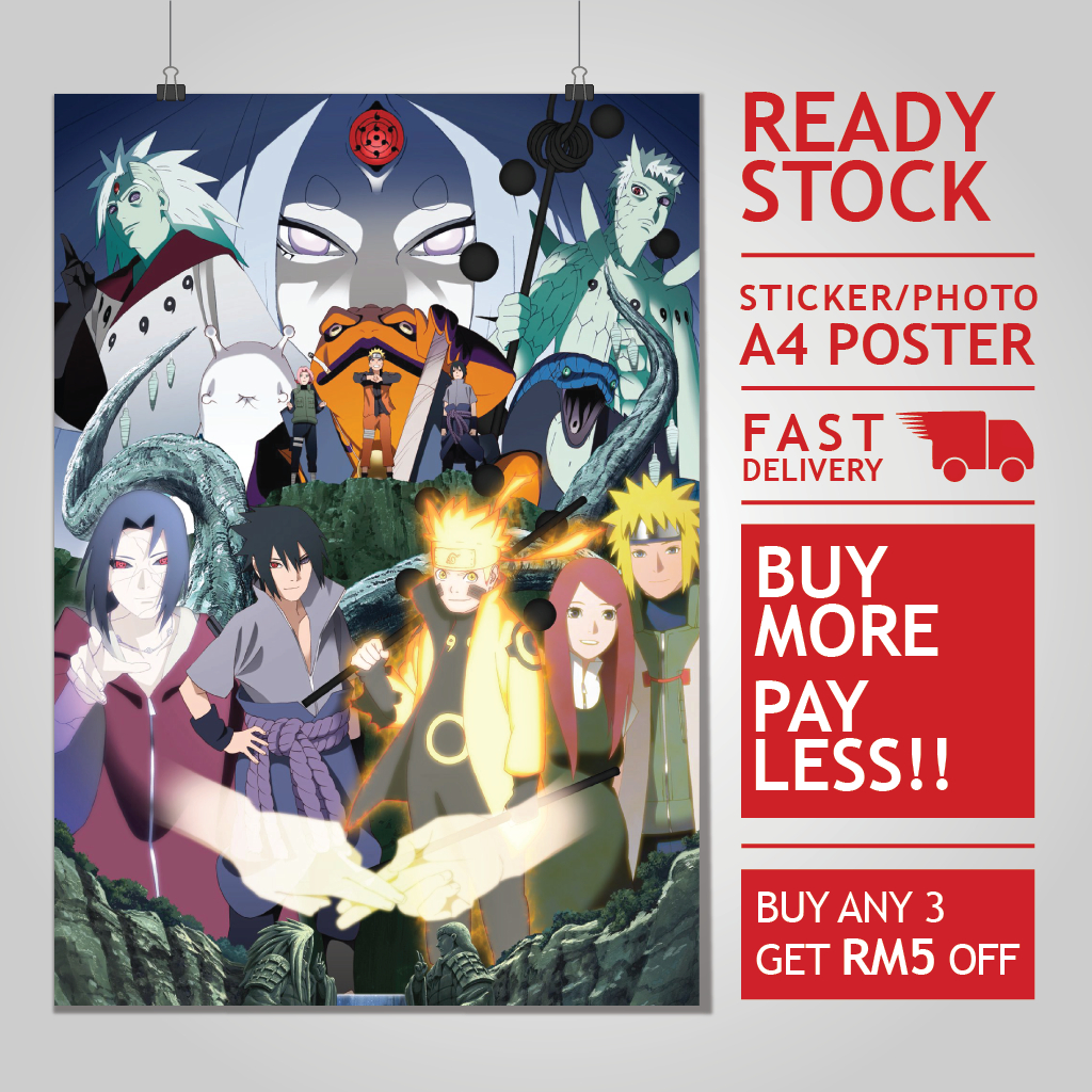 (READY STOCK) Naruto A4 Photo Poster/Sticker | Poster #3 | A4 Photo ...