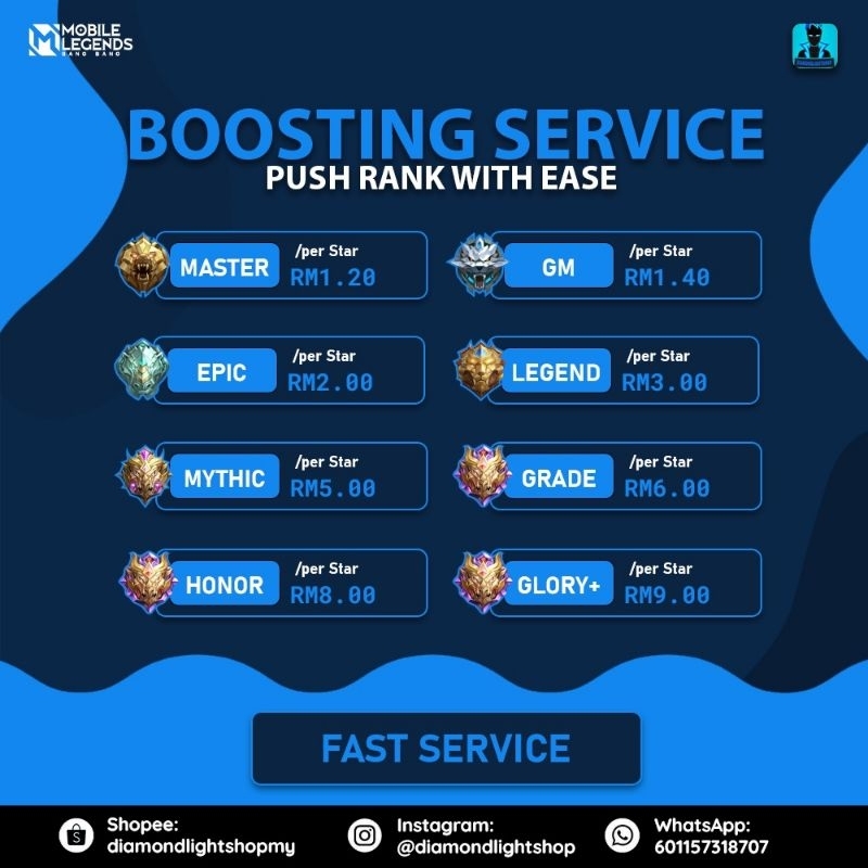 MLBB BOOSTING ACCOUNT/JOKI MOBILE LEGEND ACCOUNT/BOOST RANK/ | Shopee ...