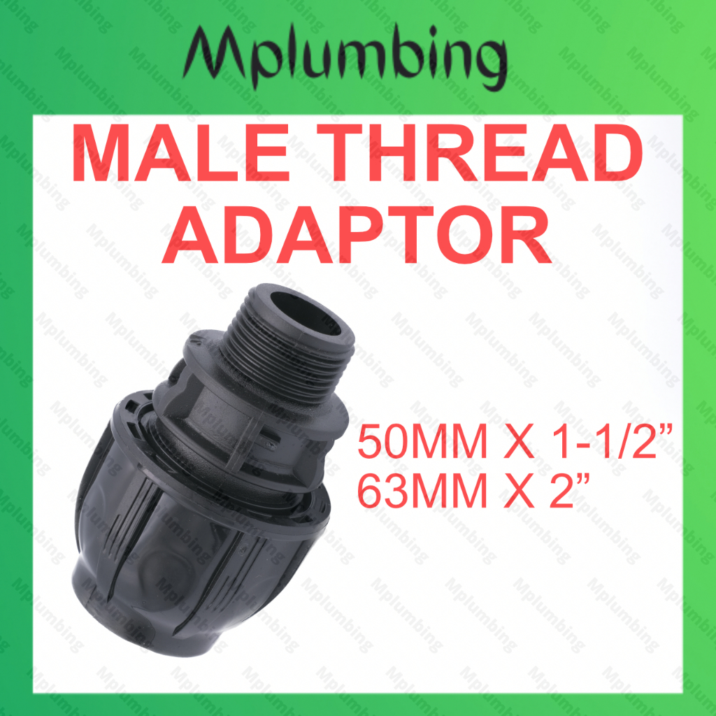 POLY MALE THREAD ADAPTOR MTA 50MM 63MM X 1-1/2" 2" | Shopee Malaysia