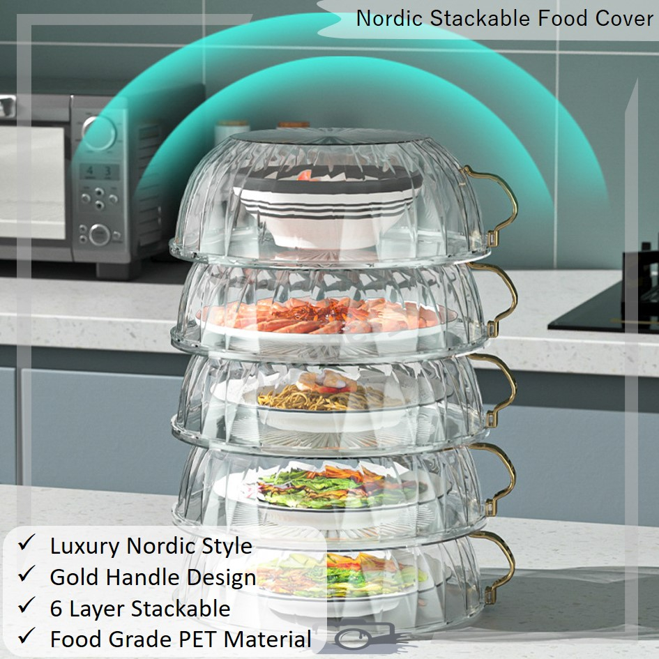 Luxury Ins Nordic 6 Layer Food Dish Cover Stackable Insulation ...