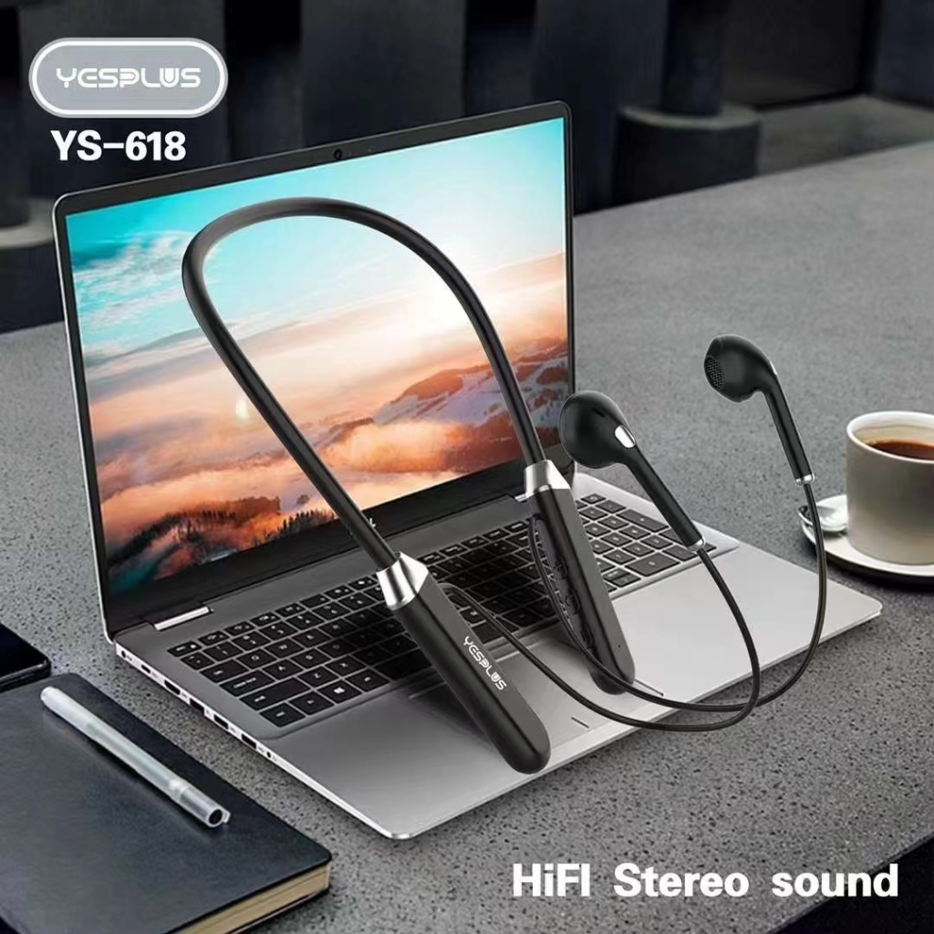 YESPLUS YS-618 Wireless Bluetooth V5.3 Sports Neckband Headset / Super ...