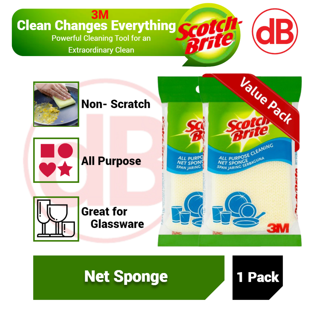 (Value Pack) 3M Scotch-Brite All Purpose Cleaning Net Sponge (value ...