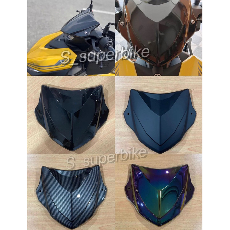 VISOR WINDSHIELD COWLING WARNA CARBON/BLACK FOR YAMAHA Y16ZR Y16 Y16Z ...
