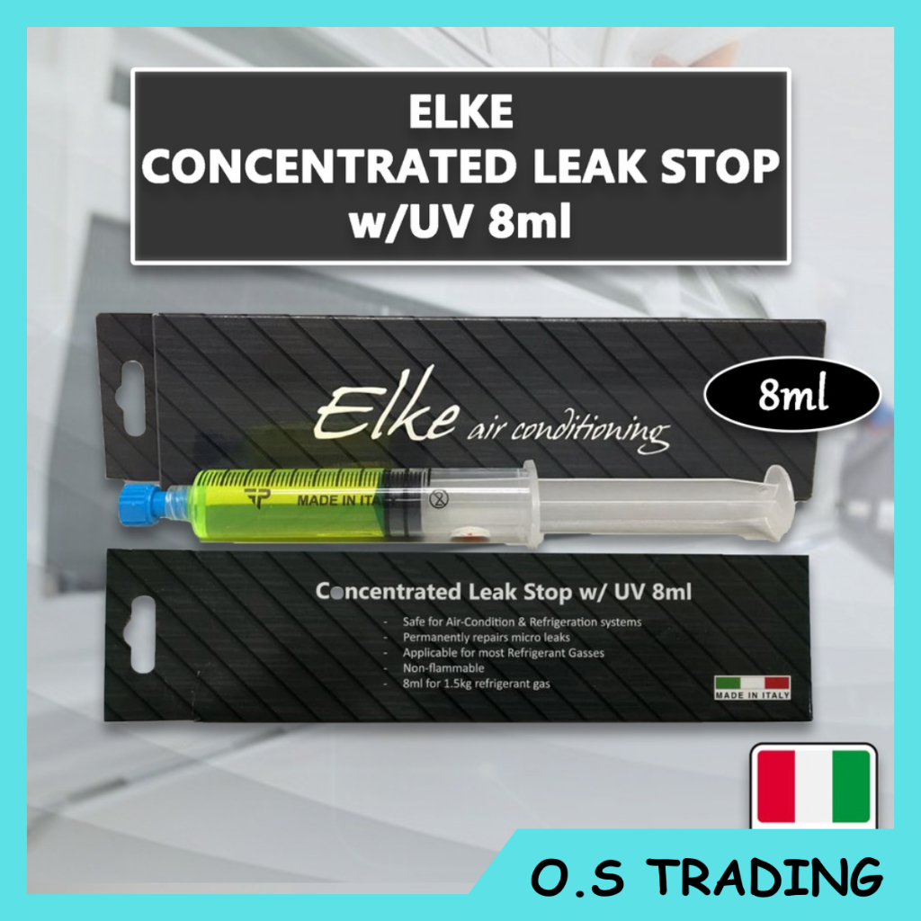 ELKE Concentrated Leak Stop w/UV 8ML / Air Conditioner leak // ELKE 针筒式空调荧光止漏剂 冷气荧光止漏剂 测漏剂 ...