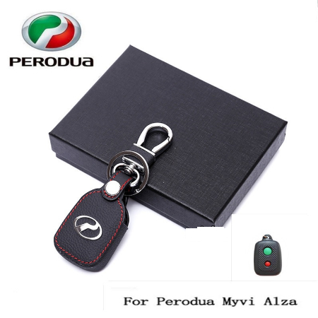 Perodua Myvi Keyless Remote Control Car Key Leather Case Fob Black ...