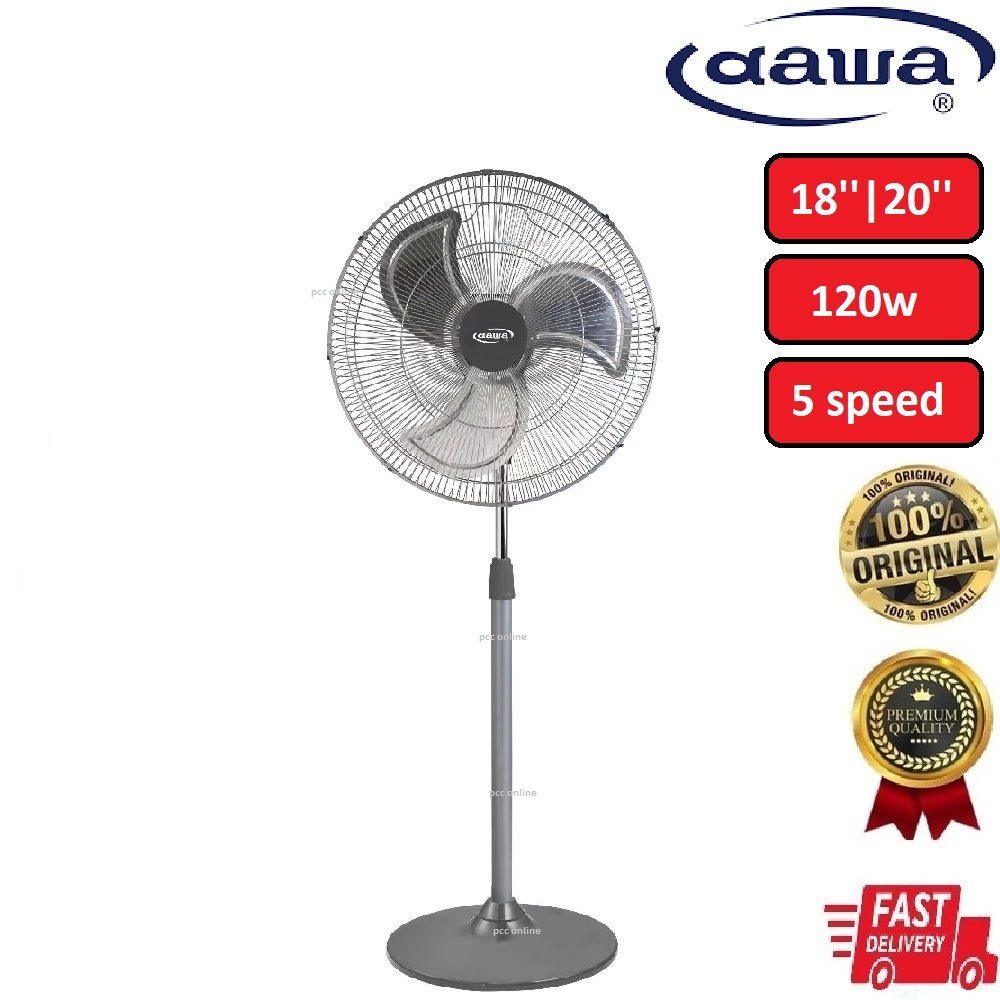 DAWA Metal Stand Fan 18'' 20''|Kipas Besi 120W (5 Speed) | Shopee Malaysia
