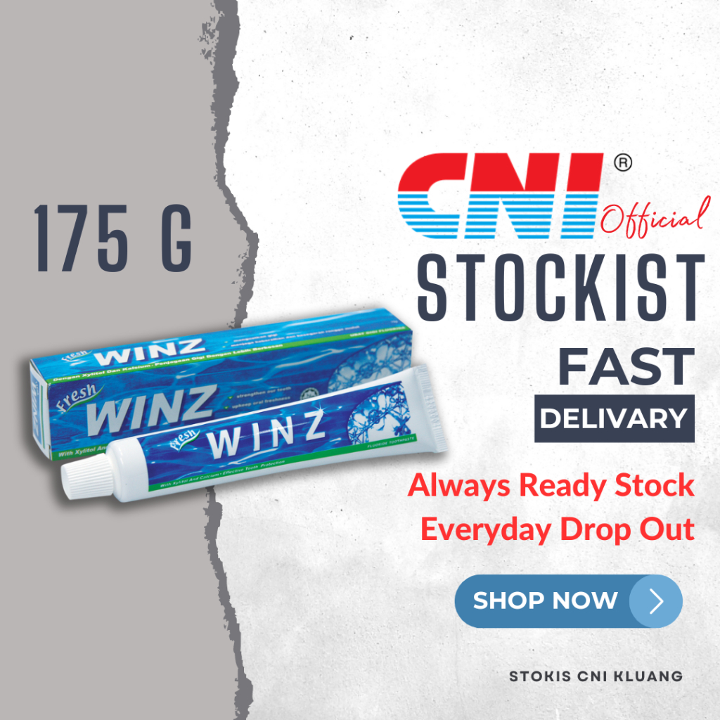 CNI Winz Toothpaste, Ubat Gigi Winz CNI, 175g - with Fluoride, Xylitol ...
