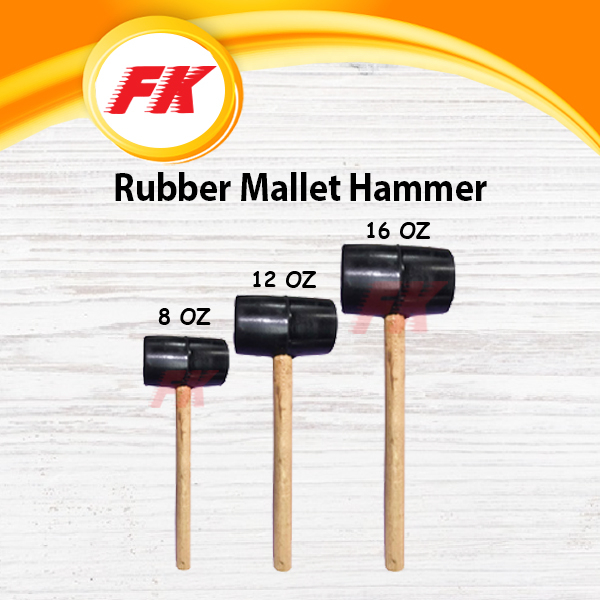 Hammer Getah 16OZ 12OZ 8OZ / Wood Handle Rubber Mallet Hammer | Shopee ...