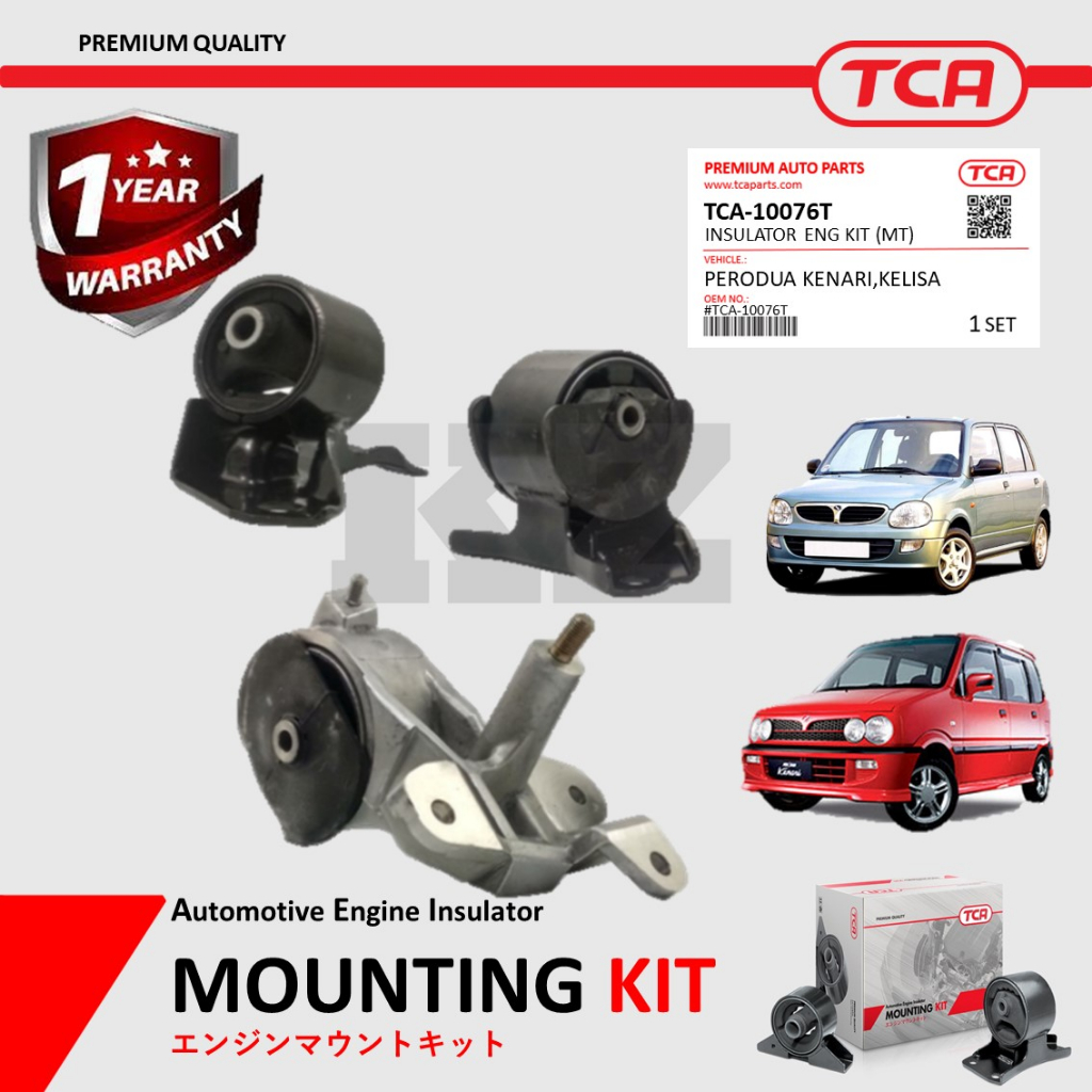 PERODUA KELISA / KENARI MANUAL ENGINE MOUNTING KIT TCA 1SET 3PCS 1 YEAR ...