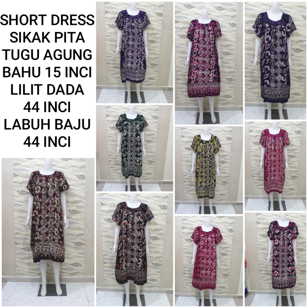 SHORT DRESS SIKAK PITA TUGU AGUNG MAX(SP7) | Shopee Malaysia