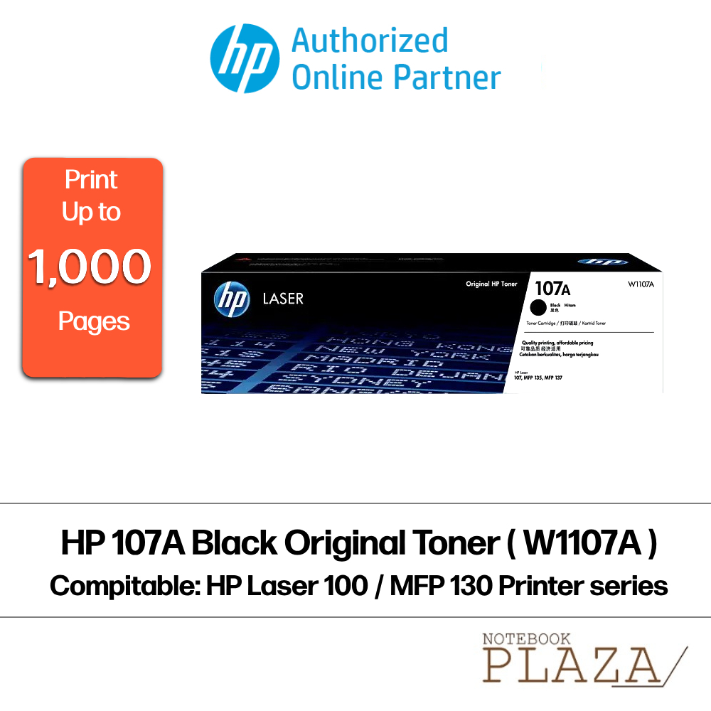 HP W1107A 107A Black Original Laser Toner Cartridge ( Print up to 1000 ...