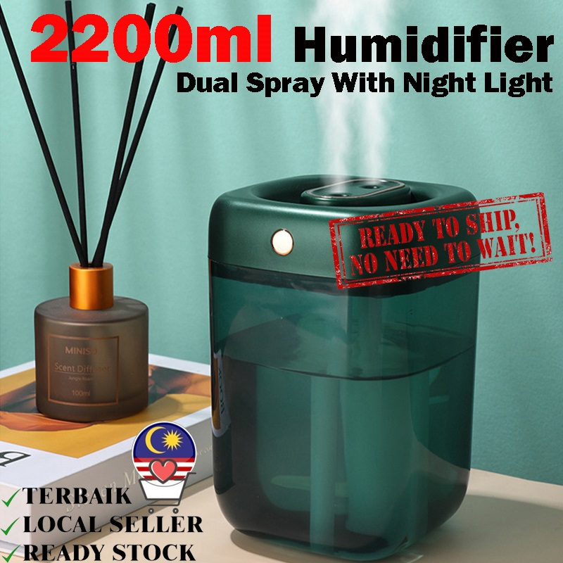 Latest Double Spout New Air Humidifier 2200ml Portable Humidifier Heavy ...