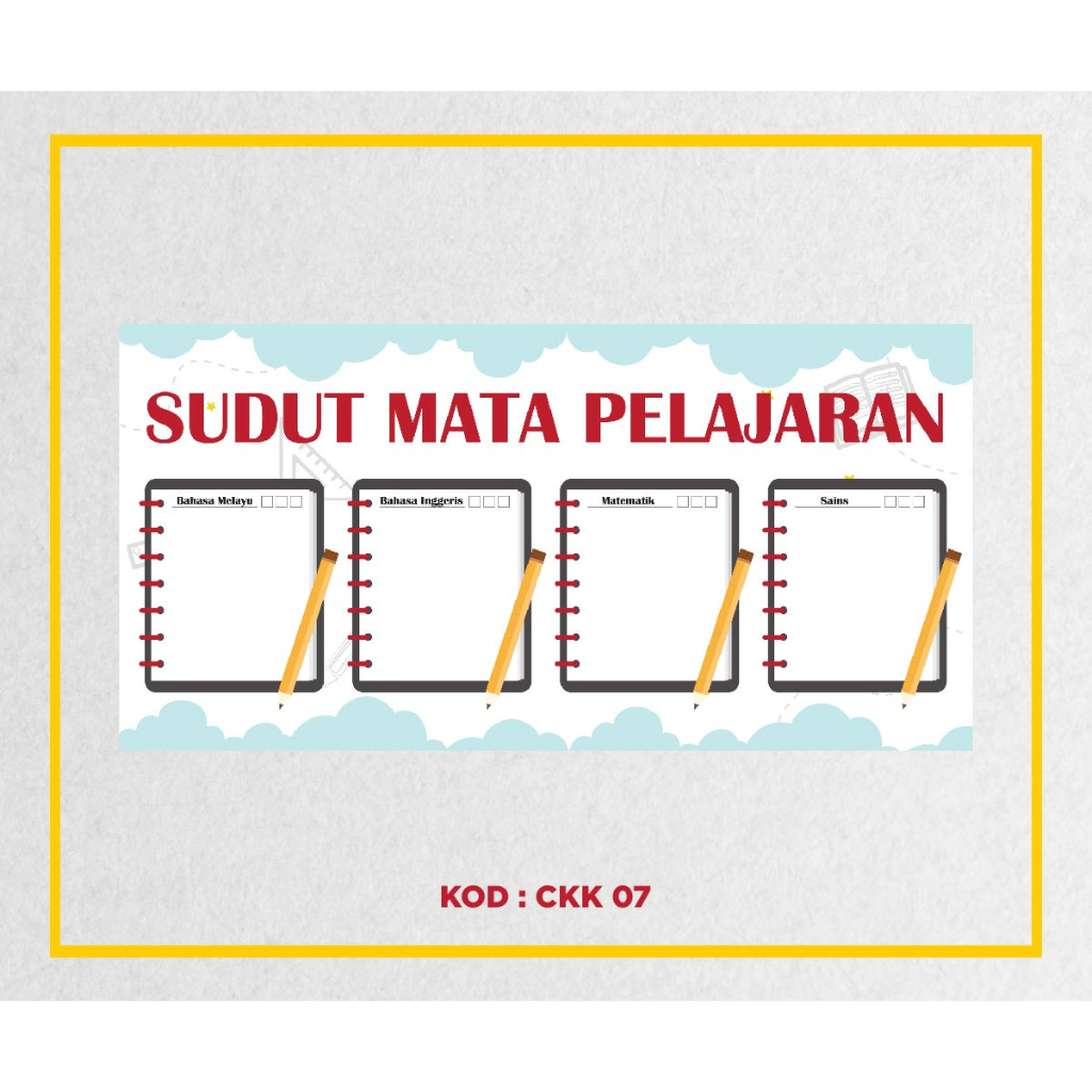 Carta Sudut Mata Pelajaran | Sudut Mata Pelajaran | Subject Corner ...