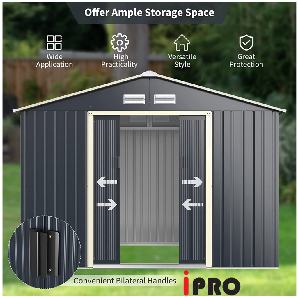 IPRO Outdoor Garden Storage Cabinet Store Room Outdoor Metal Shed Store ...