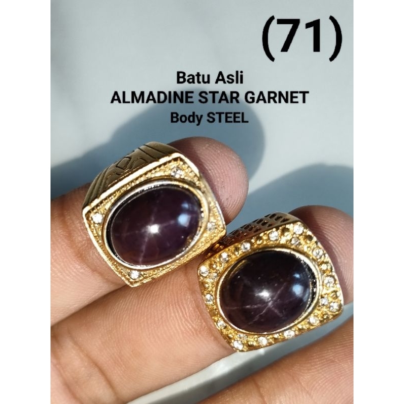 (71)Batu ASLI ALMADINE STAR GARNET (SAIZ UNTUK JARI KECIL/KANAK-KANAK ...