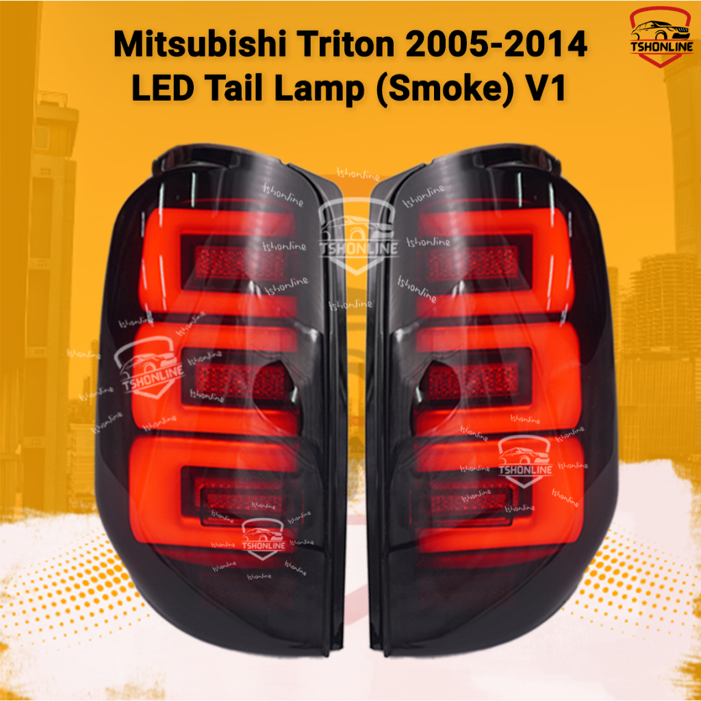 Mitsubishi Triton Tail Lamp LED (Dark Smoke) V1 2005-2014 Triton L200 ...