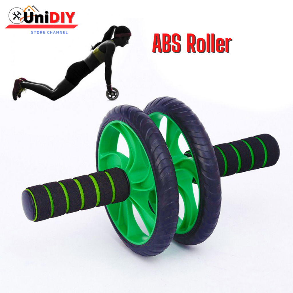 2 Wheels Ab Roller Abdominal Muscle AB Fitness Dual Wheel Strength Gym ...