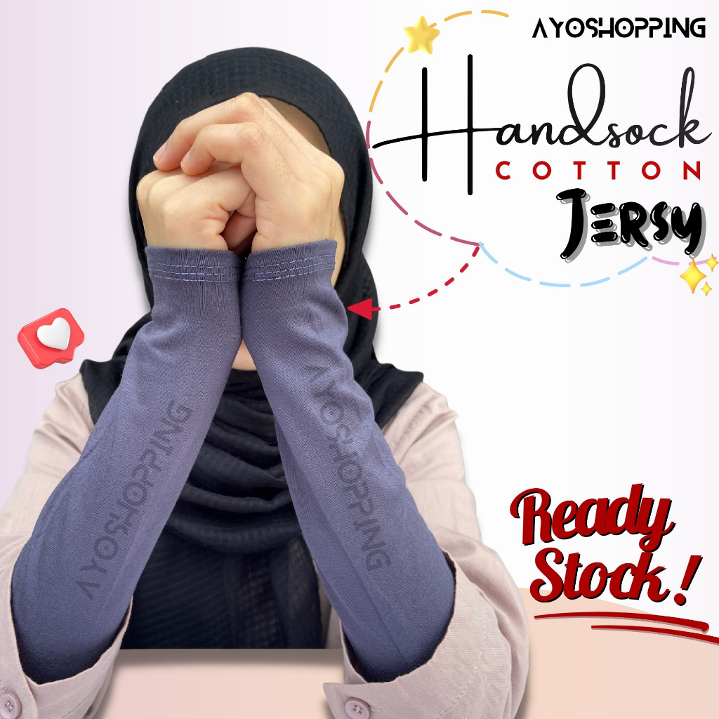 HANDSOCK COTTON JERSY DEWASA SIZE COMFORT SEJUK PANJANG SAMPAI SIKU ...