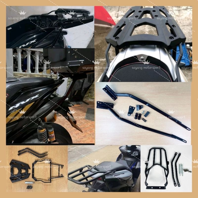 YMH AEROX NVX155 V1 V2 ALLOY BOX CARRIER HEAVY DUTY TOP BOX RACK MONORACK TAPAK BOX | Shopee ...