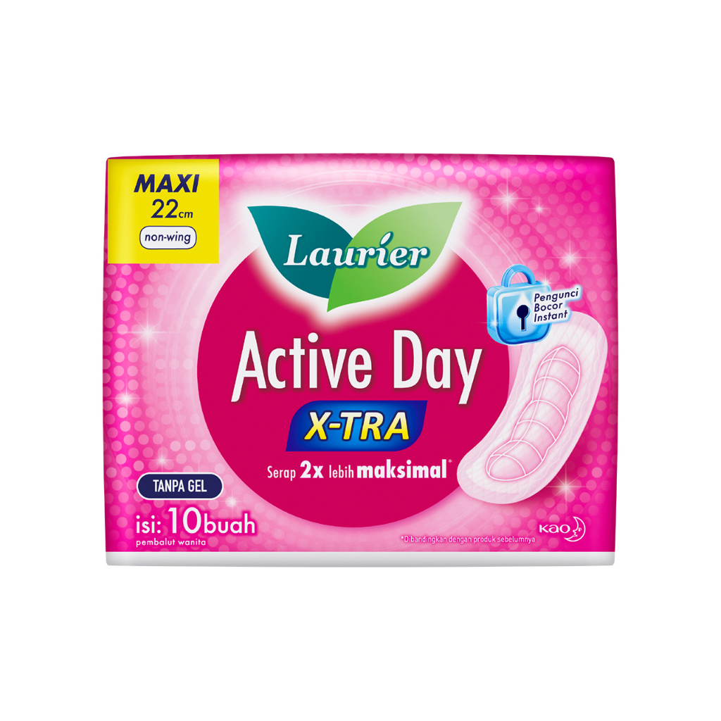 Laurier tuala wanita Active Day X-Tra Maxi Non Wing 22cm 10's | Shopee ...