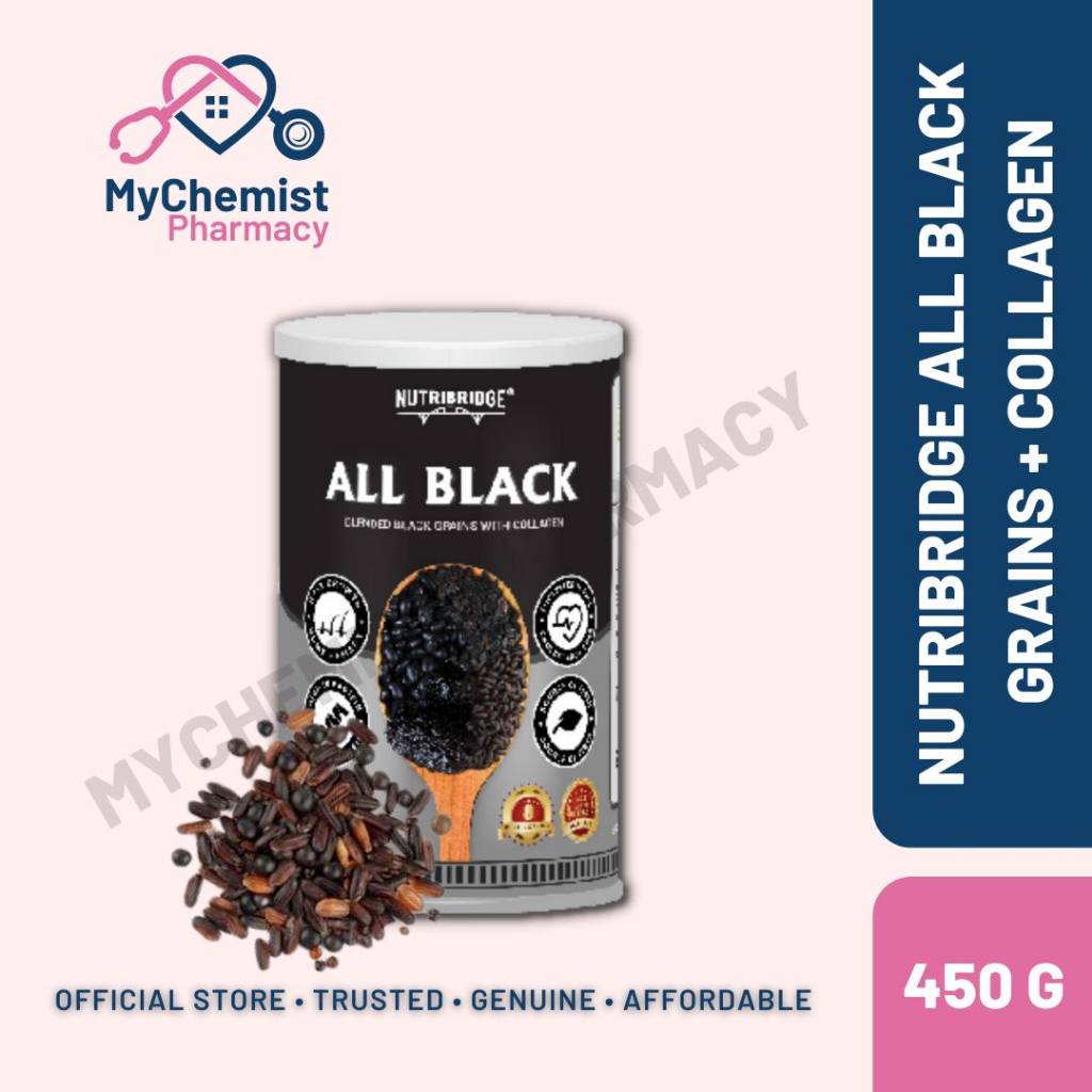 [NUTRIBRIDGE] All Black 450g Can - Blended Black Grains With Collagen ...