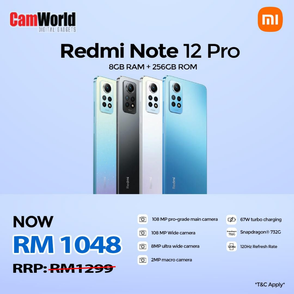 Xiaomi Redmi Note 12 Pro ( 8GB + 256GB ) | Shopee Malaysia