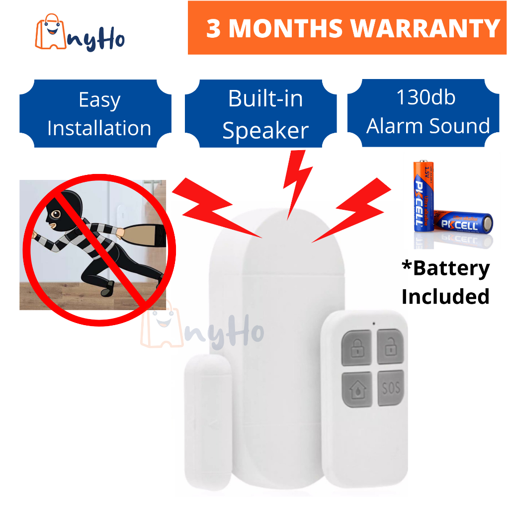 Wireless Door Magnetic Alarm Window Sensor Alarm Burglar Alarm 130dB ...