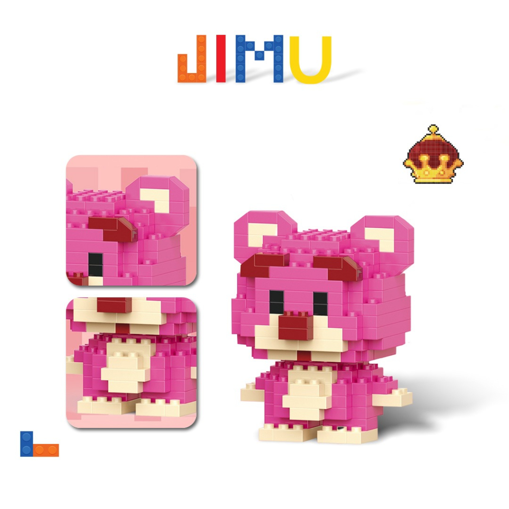 JIMU Tiny Block Series W2601-41 Cute Cartoon Strawberry Bear Building ...