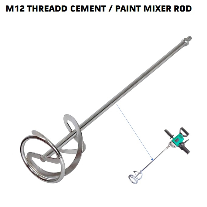 M12 Thread Galvanized Steel Cement / Paint Mixer Stirring Rod | Shopee ...