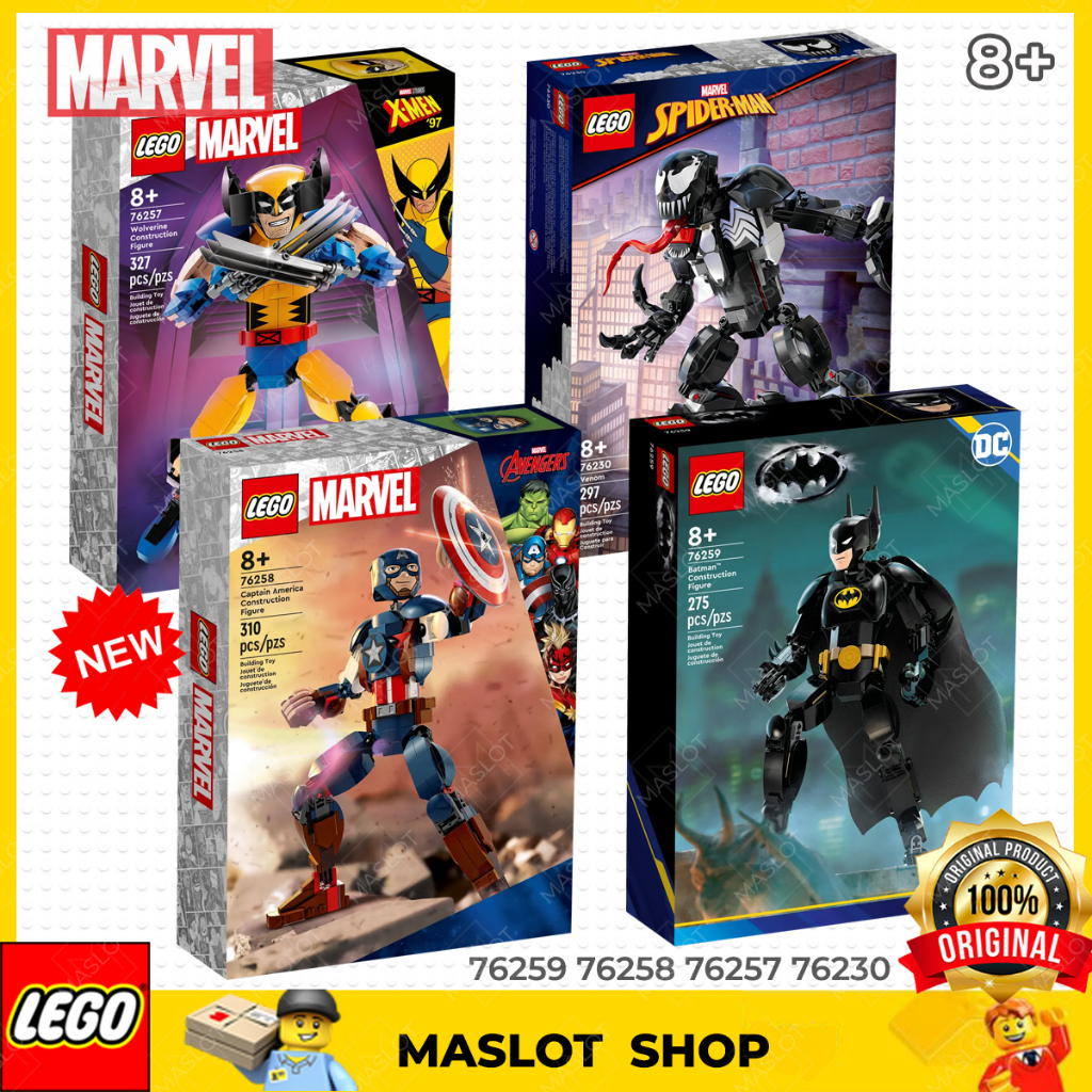 LEGO MARVEL 76257 Wolverine / 76258 Captain America / 76259 Batman / 76230 Venom Construction ...