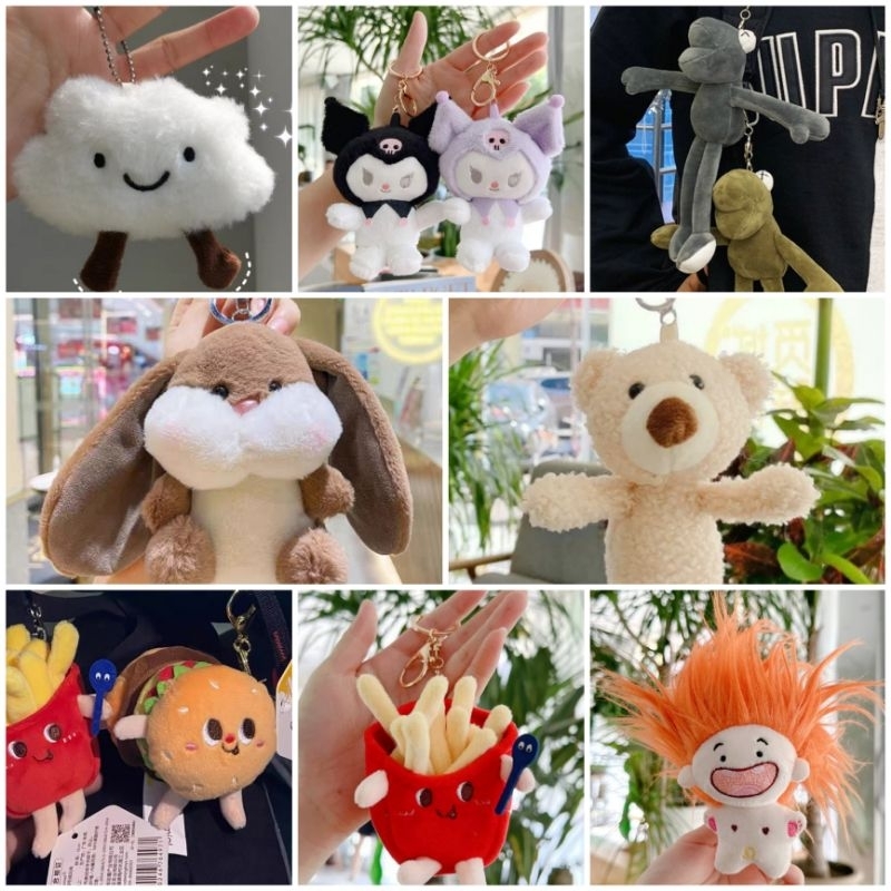 🍁Ready Stock🍁Cute Plush Keychain Bag Accessories Stuffed Keychain Big ...
