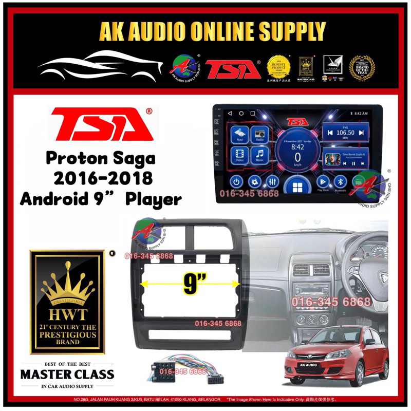 [ MTK 2+32GB ] TSA Proton Saga VVT 2016 - 2018 ( Small ) Android 9 ...