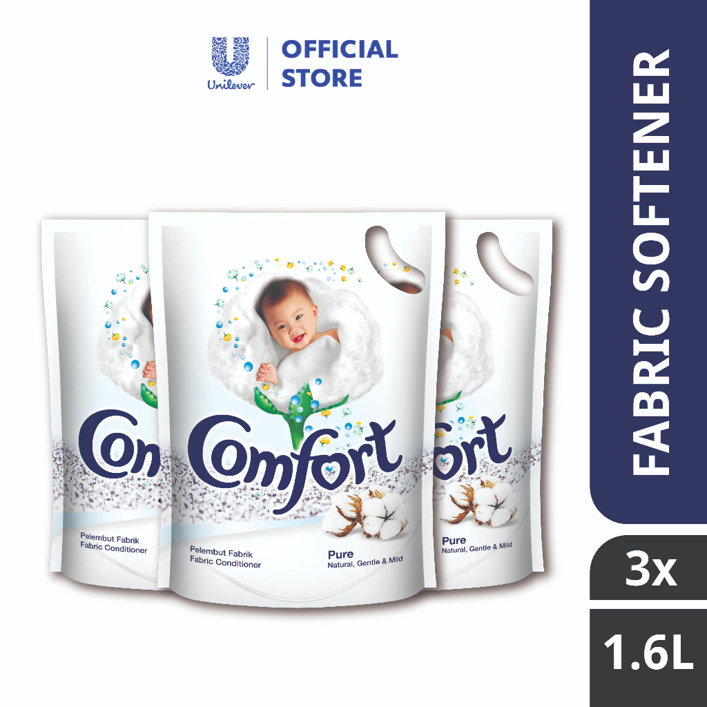 [Bundle of 3] Comfort Dilute Fabric Softerner Refill Pure 1.6L | Shopee ...