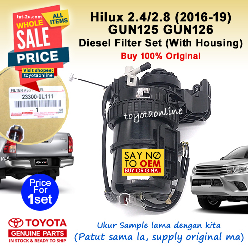 Hilux Fortuner 2.4 (2016-2019) Diesel Filter With Housing 23300-0L112 ...