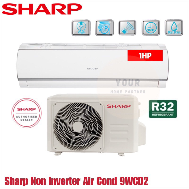 Sharp R32 Gas Non Inverter Air Conditioner 1HP/1.5HP/2HP AHA9WCD2 / AHA12WCD2 /AHA18WCD2 ...