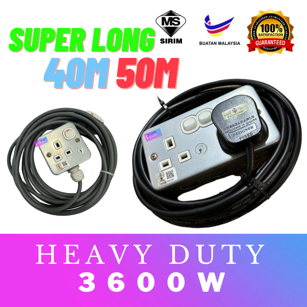 Heavy Duty Extension Plug Wire Trailing Socket Metal Clad Adaptor (Full ...