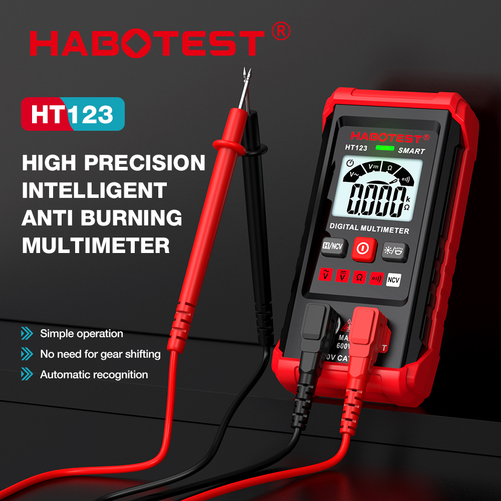 HABOTEST HT123 Multimeter 600V Digital Multi Meter AC/DC 2000 Counts ...