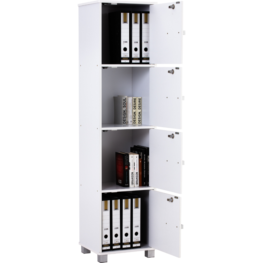 NAOMI White 4 Door Locker Cabinet Locker Arch File Cabinet Office ...