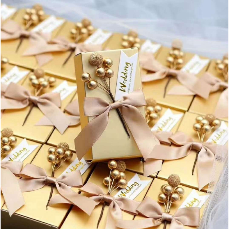 Golden Wedding Door gift Small present box Gift box Kotak Hadiah ...
