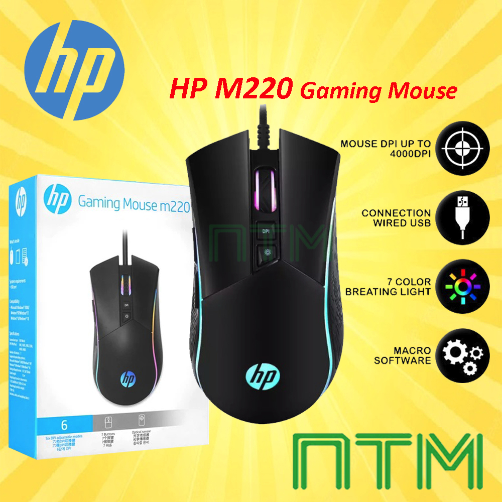 HP M220 | High Performance Wired Optical Gaming Mouse | Shopee Malaysia